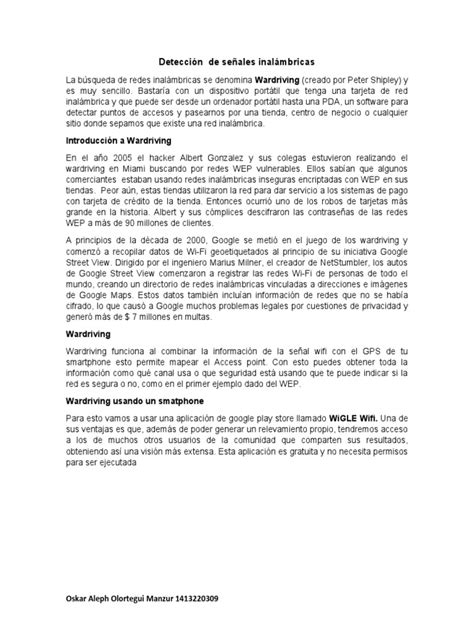 27 Deteccion De Señales Inalámbricas Pdf Wifi Red Inalámbrica