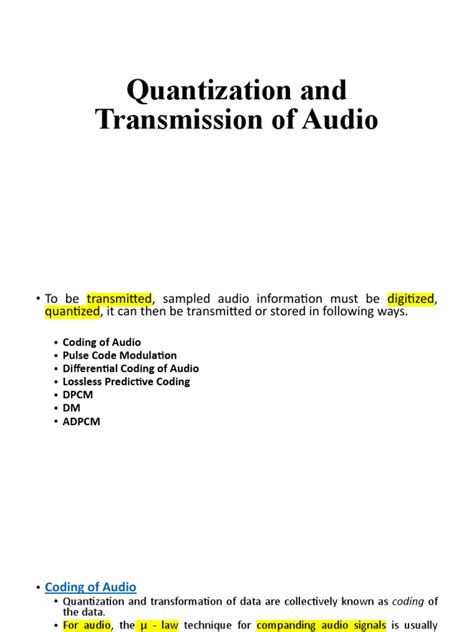 3 quantization and transmission of audio pdf data compression