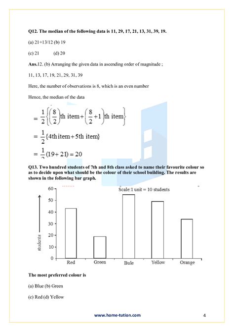 Questions And Answer For Chapter 3 Data Handling Class 7 Maths