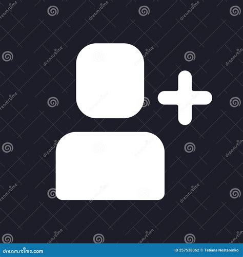 Add User Dark Mode Glyph Ui Icon Stock Vector Illustration Of Filled Logo 257538362