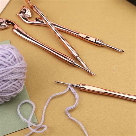 Badu Bg Горещи разпродажби куки за плетене на една кука Комплект игли за плетене с шарка Gold