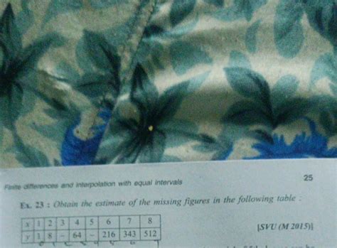 Finite Differences And Interpolation With Equal Intervals Ex 23 Obtain The Estimate Of The