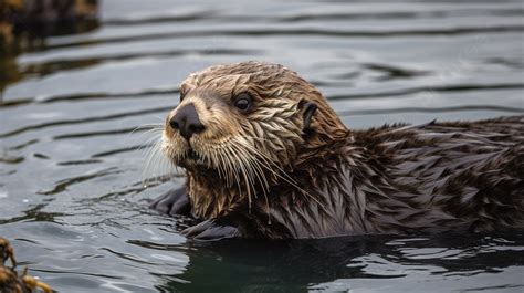 바다에서 수영하는 해달 해달의 그림 배경 일러스트 및 사진 무료 다운로드 Pngtree