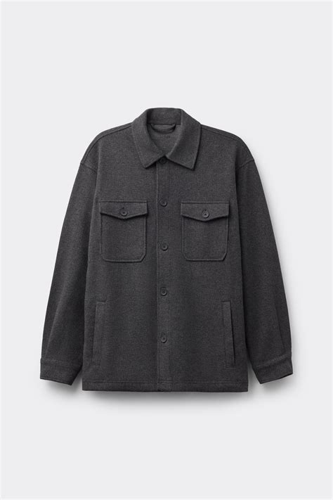 Куртка Рубашка из Ткани с Эффектом Сукна на Пуговицах Intimissimi