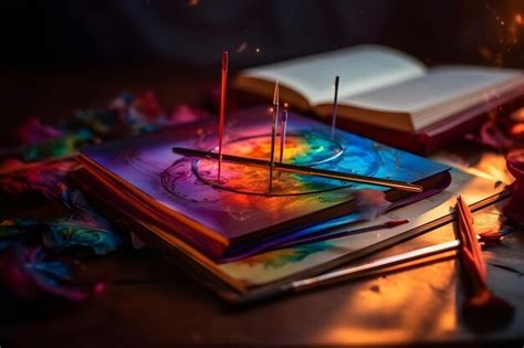 Premium Ai Image Book Of Magic And Arrows Neural Network Ai Generated