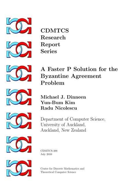 Pdf A Faster P Solution For The Byzantine Agreement Problem