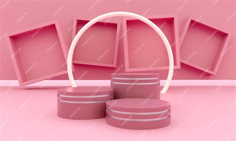 기하학적 플랫폼이 있는 제품 연단 장면의 3d 배경 배경 3d 렌더링 프리미엄 사진