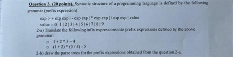 solved question 3 20 points syntactic structure of a