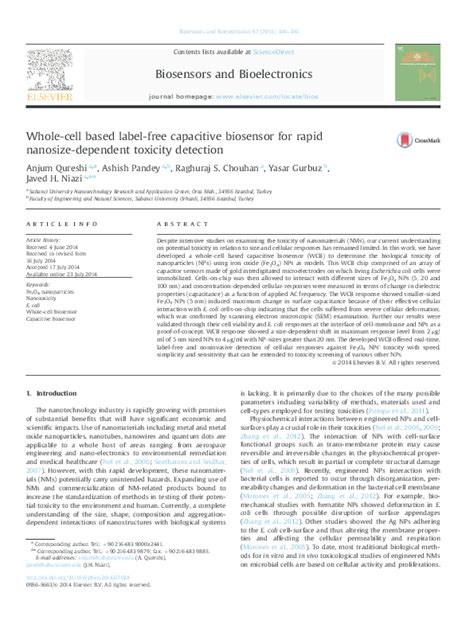 Pdf Whole Cell Based Label Free Capacitive Biosensor For Rapid