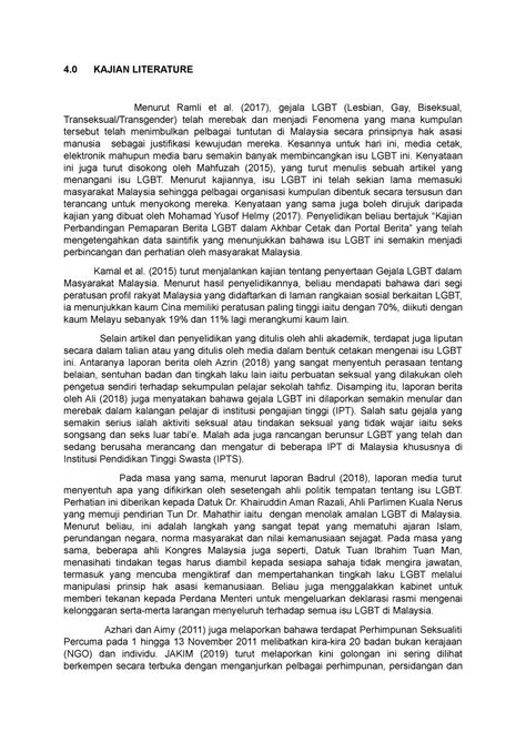 LGBT Kajian Literature 4 KAJIAN LITERATURE Menurut Ramli Et Al 2017 Gejala LGBT Lesbian