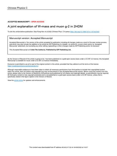 Hanetal 2022 Chinese Phys C 101088 1674 1137 Ac7c63 Pdf License