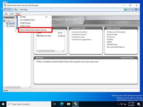 Windows Server 2022：web Server Iis Version Verification Procedure Shima System Academy