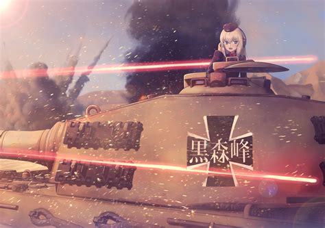 Wallpaper Anime Girls Girls Und Panzer Itsumi Erika Tiger Ii