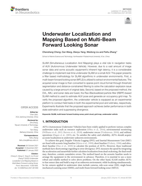 Pdf Underwater Localization And Mapping Based On Multi Beam Forward Looking Sonar