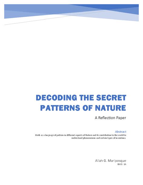 Reflection Paper Agm About How Geometry And Other Patterns Help Us