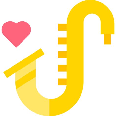 색소폰 아이콘 Basic Straight Flat