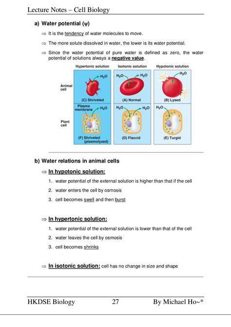 Lecture Notes Cell Biology