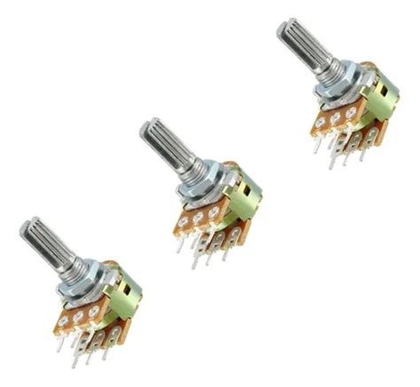 Potenciometro Doble 1k10k50k 500k 6 Pines Pack 3 Unidades Mercadolibre