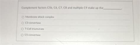Complement Factors C5b ﻿c6 ﻿c7 ﻿c8 ﻿and Multiple
