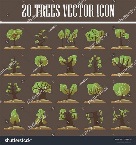 Set Tree Icons Vector Stock Vector Royalty Free 2133995749 Shutterstock