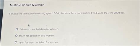 Solved Multiple Choice QuestionFor Persons In The Prime Chegg Com