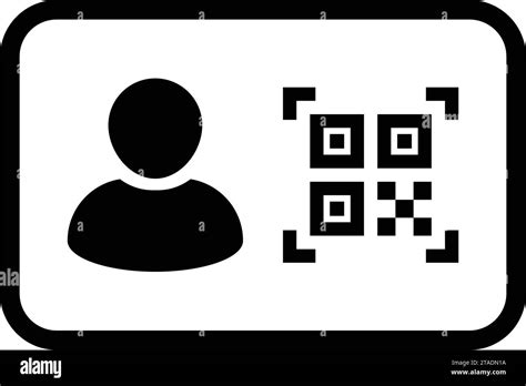 Digital Id Icon Avatar With Qr Code For Bio Metric Identity In Vector