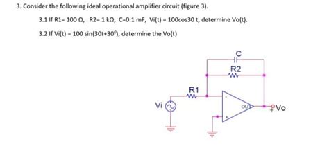 Solved 3 Consider The Following Ideal Operational Amplifier Chegg Com