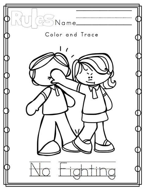 Printable Classroom Rules Coloring Pages Sketch Coloring Page