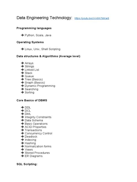 Data Engineering Road Map Pdf