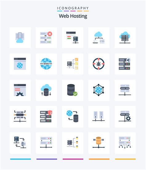 Creative Web Hosting Flat Icon Pack Such As Internet Network Server Network Server