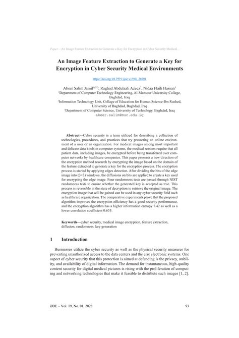 Pdf An Image Feature Extraction To Generate A Key For Encryption In