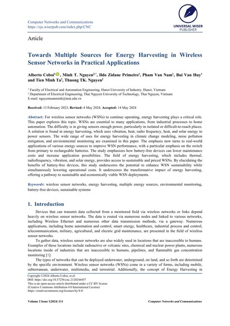 Pdf Towards Multiple Sources For Energy Harvesting In Wireless Sensor Networks In Practical
