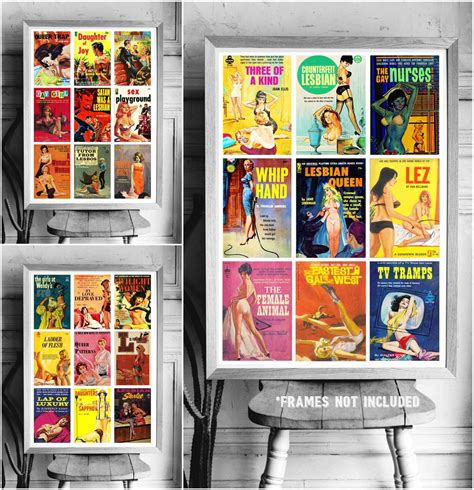 Lesbian Pulp Fiction Book Cover Art Prints Collage Fine Art Poster