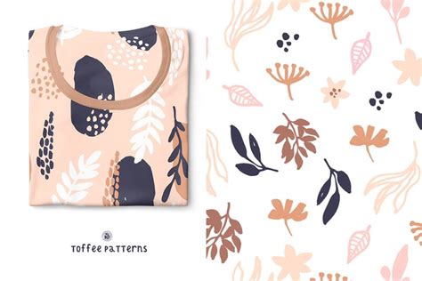 20 Elements Toffee Colors Vector Clipart 8 Digital Patterns Hand