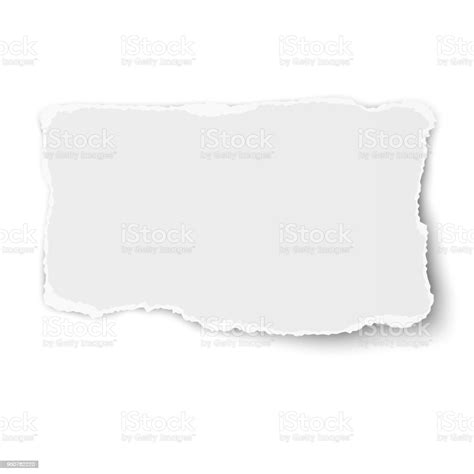 흰색 배경에 고립 된 부드러운 그림자와 함께 흰색 벡터 직사각형 찢어진 종이 눈물 0명에 대한 스톡 벡터 아트 및 기타 이미지 0명 공란 그림자 Istock