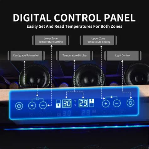 Dropship SOTOLA 24 Dual Zone Inch 46 Bottle Wine Cooler Cabinet Beverage Fridge Small Wine