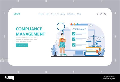 Compliance Management Web Or Landing Page Detailed Illustration Of Regulatory Adherence Legal