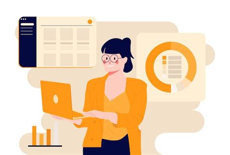 Premium Vector Data Analyst Woman Flat Character