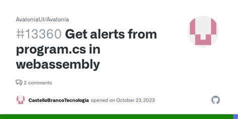 get alerts from program cs in webassembly · issue 13360 · avaloniaui