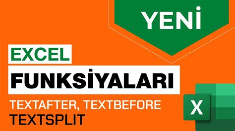 Excel 365 Yeni Funksiyaları Textafter Textbefore Textsplit Youtube