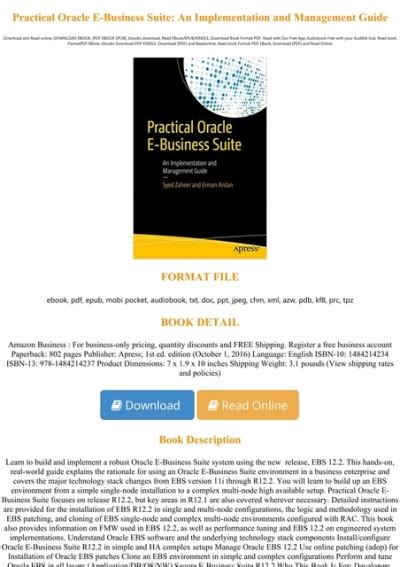 [download Pdf ] Practical Oracle E Business Suite An Implementation And Management Guide Full