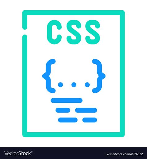 Css File Format Document Color Icon Royalty Free Vector