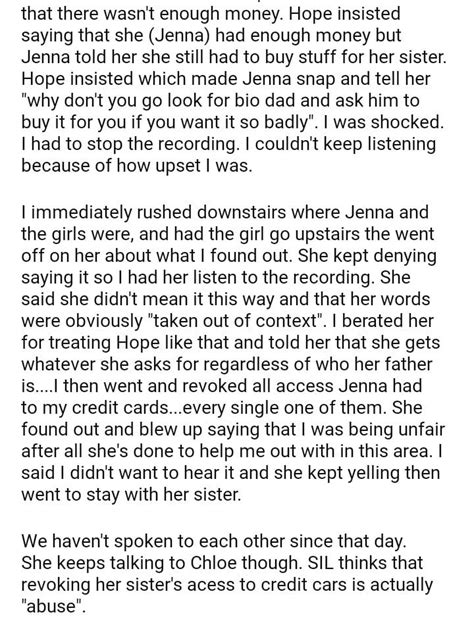 Aita For All My Wifes Access After What She Said To My Daughter