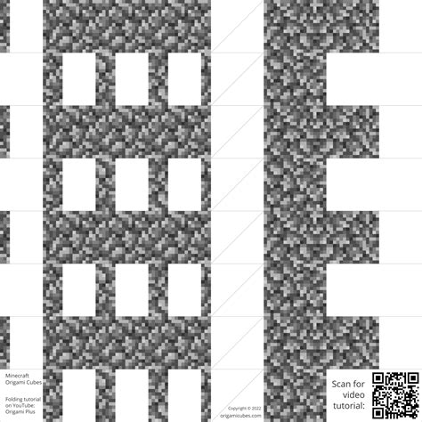 Origami Minecraft Cobblestone Block Texture And Template