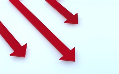 3dcg 비즈니스 및 하강 하향 빨간색 화살표 복사 공간의 이미지 화살표에 대한 스톡 사진 및 기타 이미지 화살표 흐름 3차원 형태 Istock