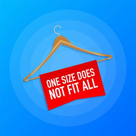 One Size Does Not Fit All Labels Banner For Clothes Vector Illustration 27620454 Vector Art