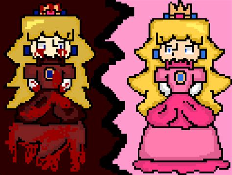 Princess Peach Meets Princes Rose Pixel Art