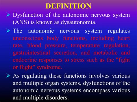 Autonomic Dysfunction Causes And Its Clinical Featuresppt