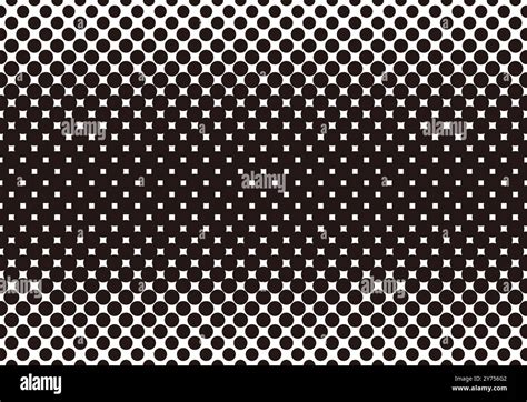 Vector Seamless Monochrome Halftone Texture Isolated On A White Background Horizontally
