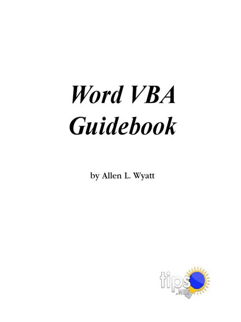 word vba guidebook pdf pdf visual basic for applications